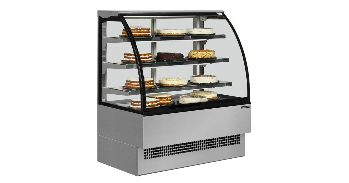 Tefcold EVO1202SS 1200mm Wide Curved Glass Patisserie Serve Over ...
