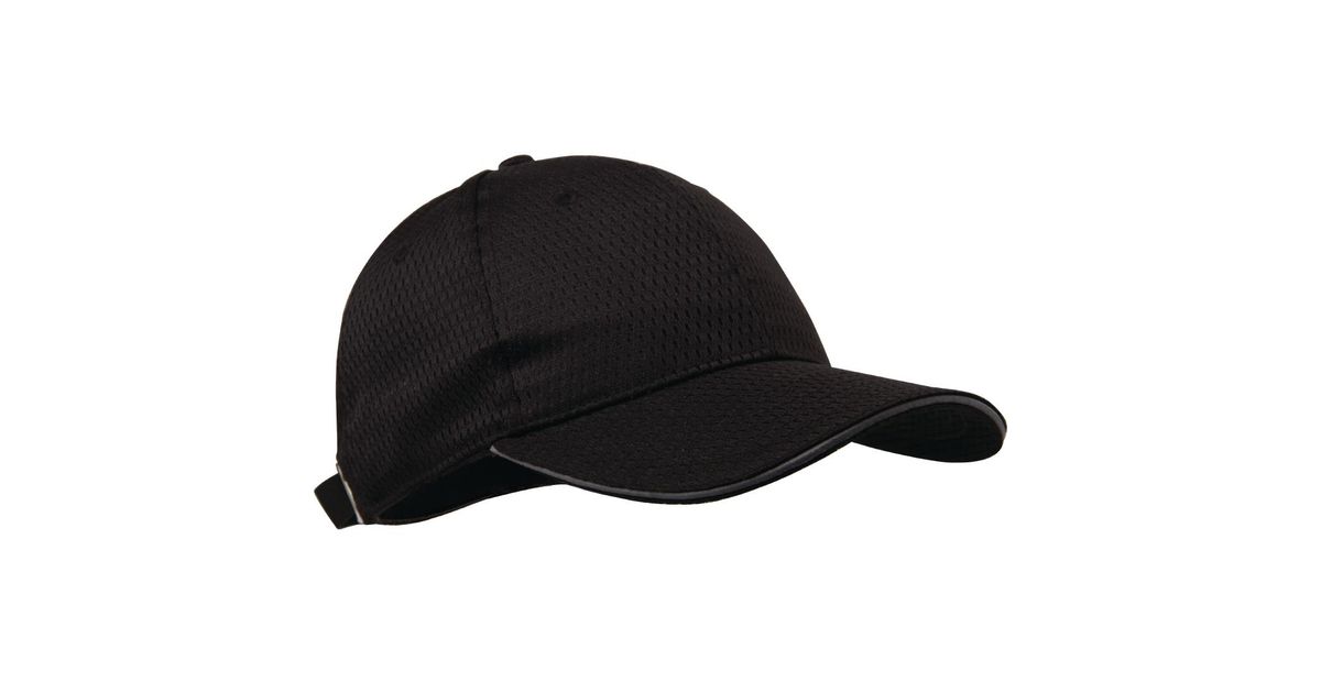 Colour by Chef Works A942 Cool Vent Baseball Cap Black with Grey Trim ...