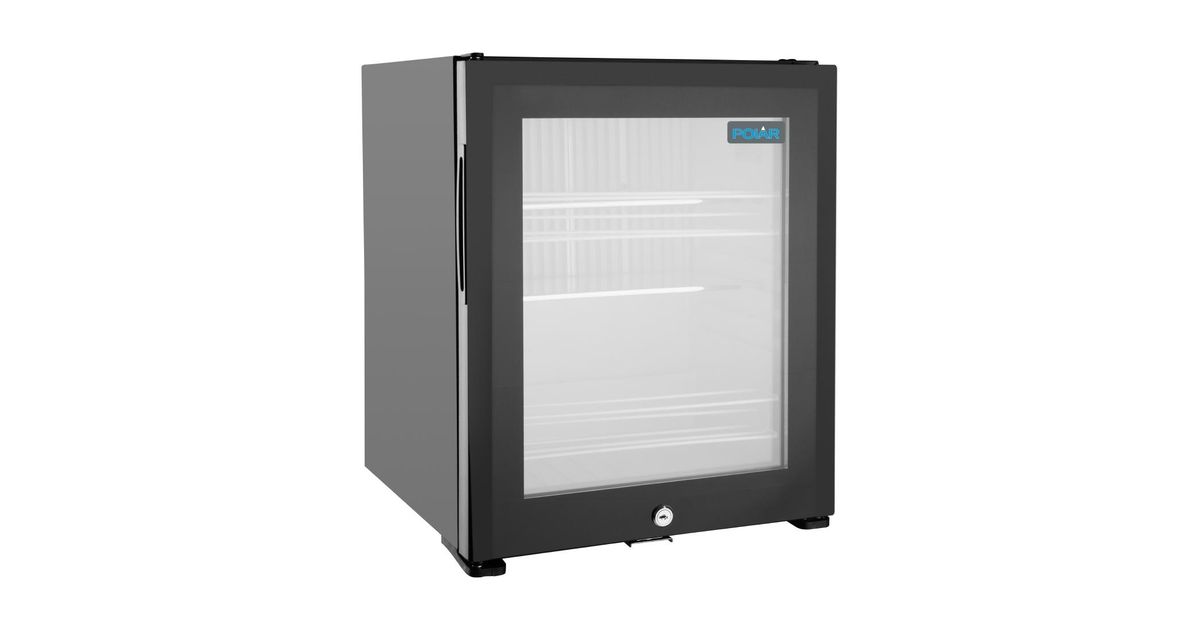 Polar G-Series GE819 29 Ltr Black Glass Door Hotel Minibar Fridge ...