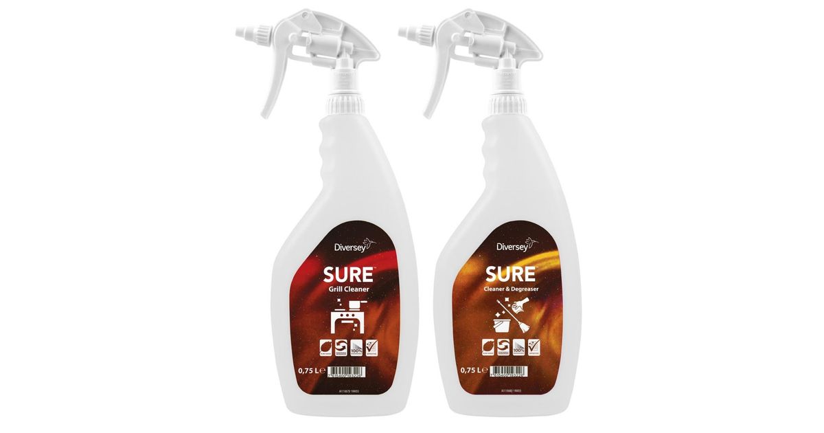 Diversey SURE FA403 Degreaser & Grill Cleaner Refill Bottles 750ml ...