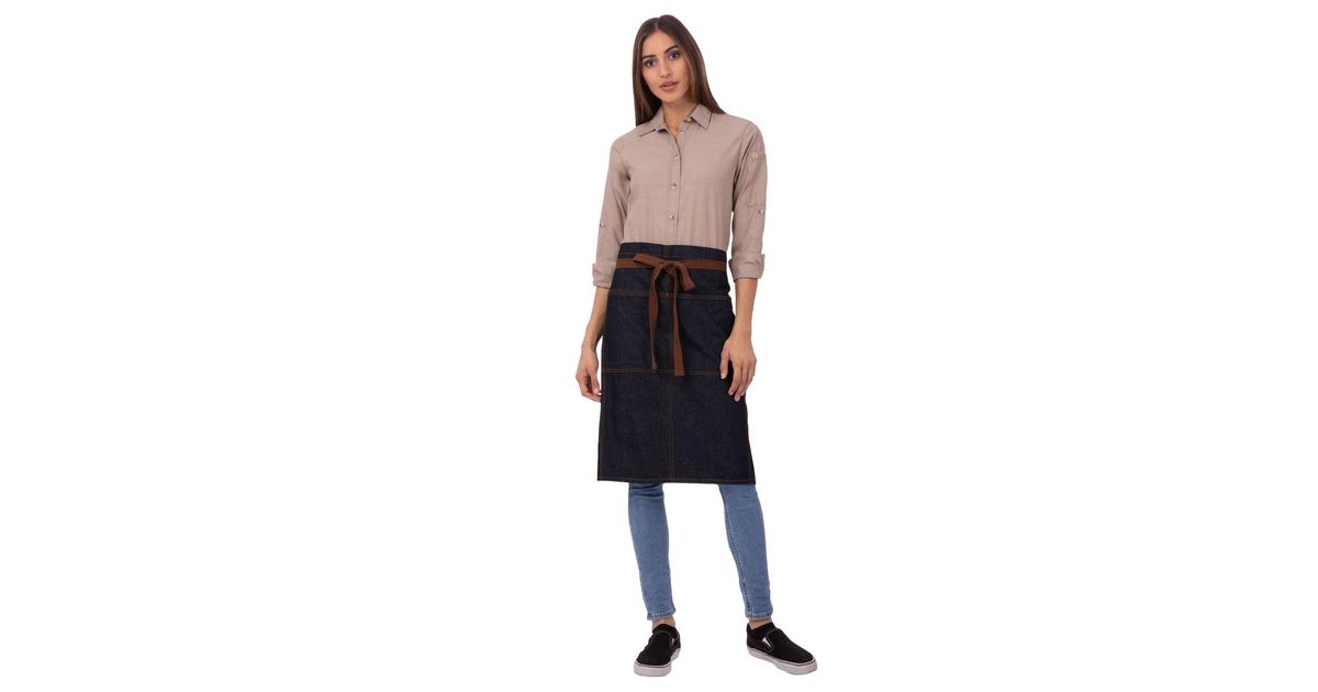 Chef Works Urban Memphis B345 Waist Bistro Apron Regular Indigo ...