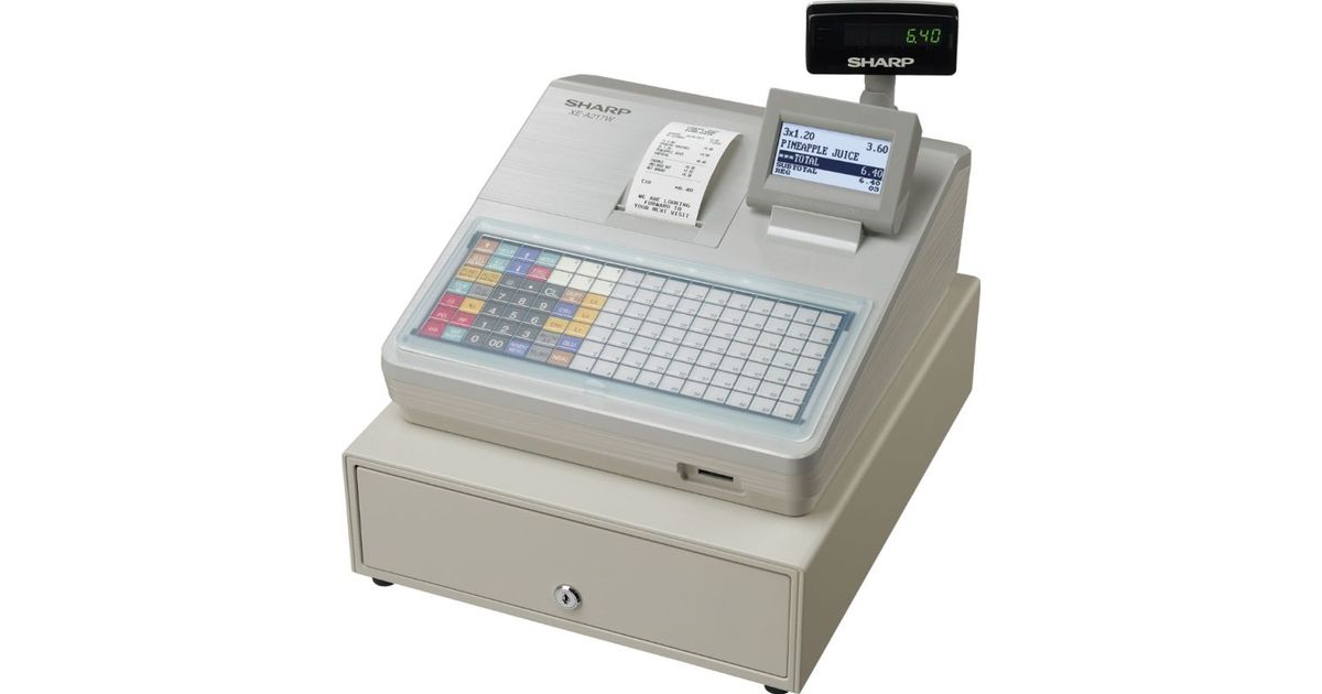 Sharp XE-A217W Cash Register - Catering Appliance Superstore