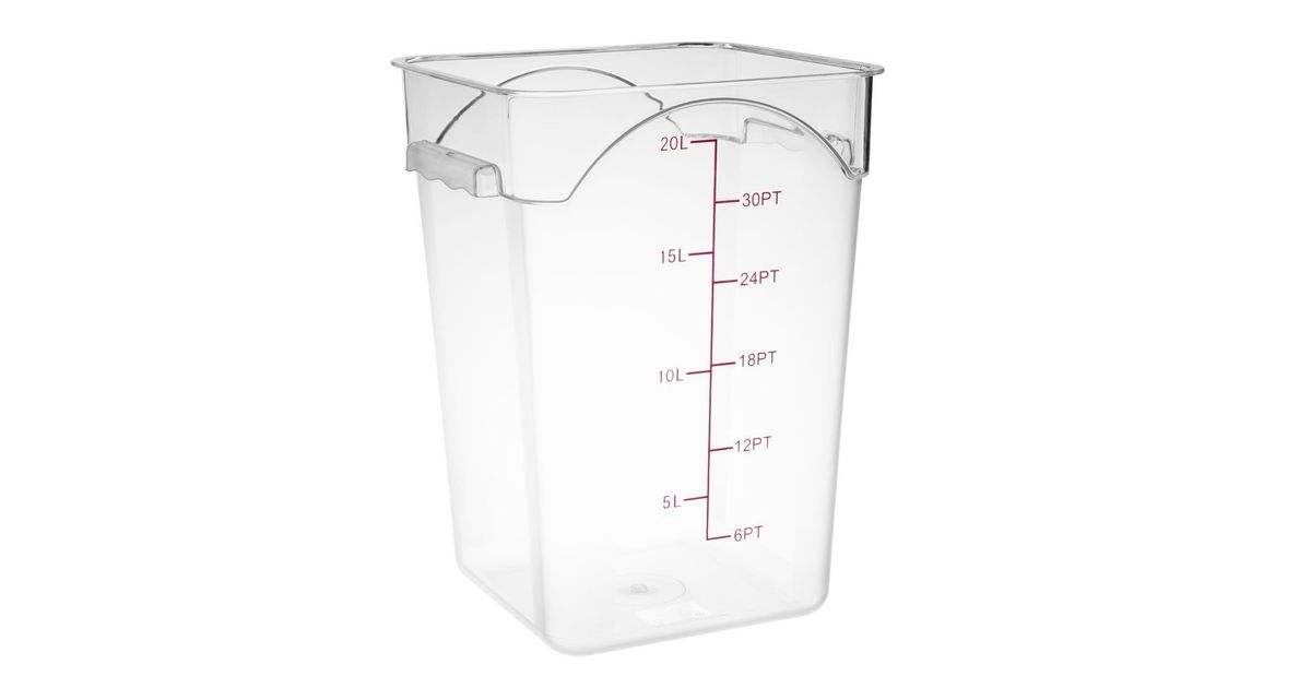 Hygiplas DP130 Polycarbonate Square Measuring Container 20 Ltr ...