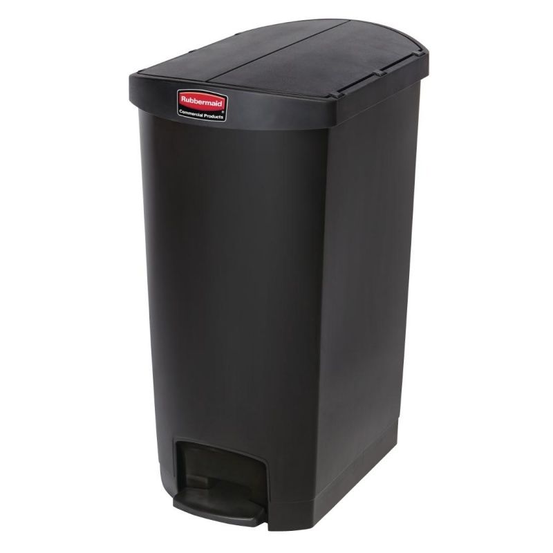 Rubbermaid Slim Jim GL037 End Step on Pedal Bin Black 68Ltr - Catering ...