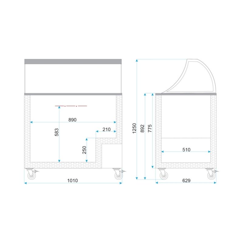 Tefcold IC300SC+CANOPY 7 x Napoli Pan White Curved Glass Ice Cream ...