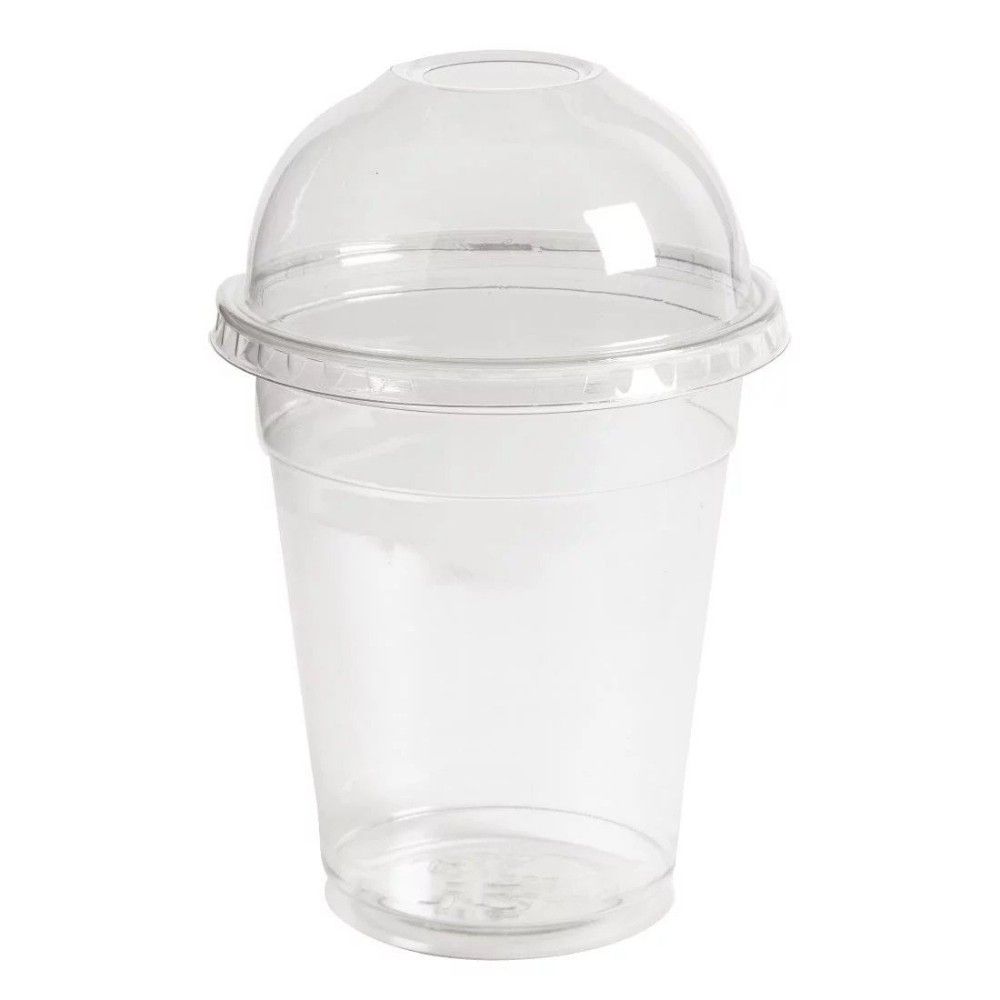 Non Branded CW038 Dome Lids For Clear PET Juice Cups 415ml - Catering ...
