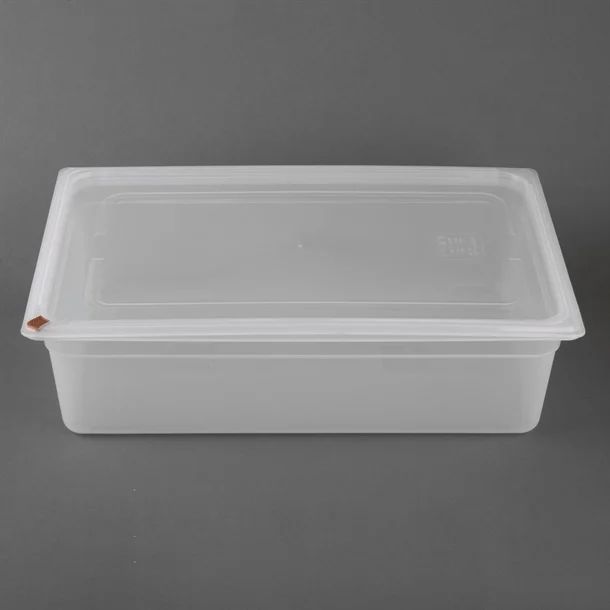 Hygiplas FZ087 Polypropylene 1/1 Gastronorm Containers with Lids 150mm ...