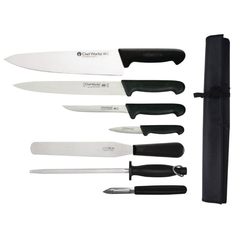 Chef Works S462 7 Piece Knife Set & Wallet - Catering Appliance Superstore