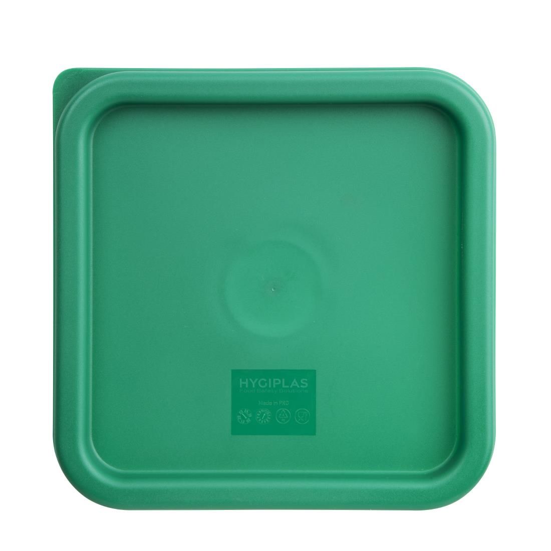 Hygiplas CF047 Square Measuring Container Lid Green Medium - Catering ...