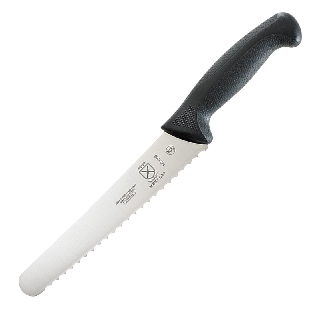 Mercer Culinary Millennia FW732 Wide Bread Knife Black 8" - Catering ...