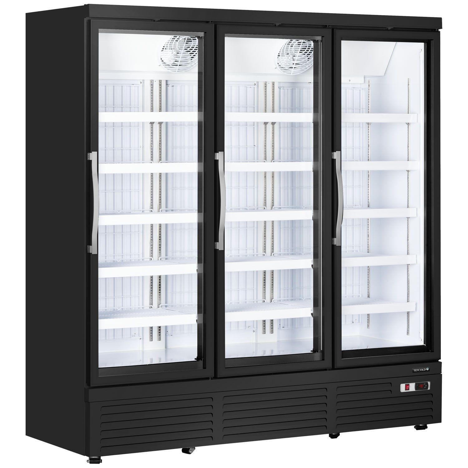 Tefcold ATOM MAXI 3D BLACK 1550Ltr Upright Triple Hinged Glass Door ...