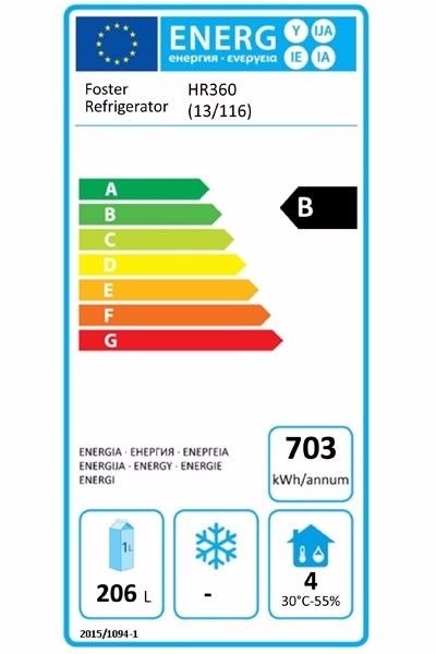 Foster HR360 360 Ltr Undercounter Double Door Stainless Steel Fridge ...